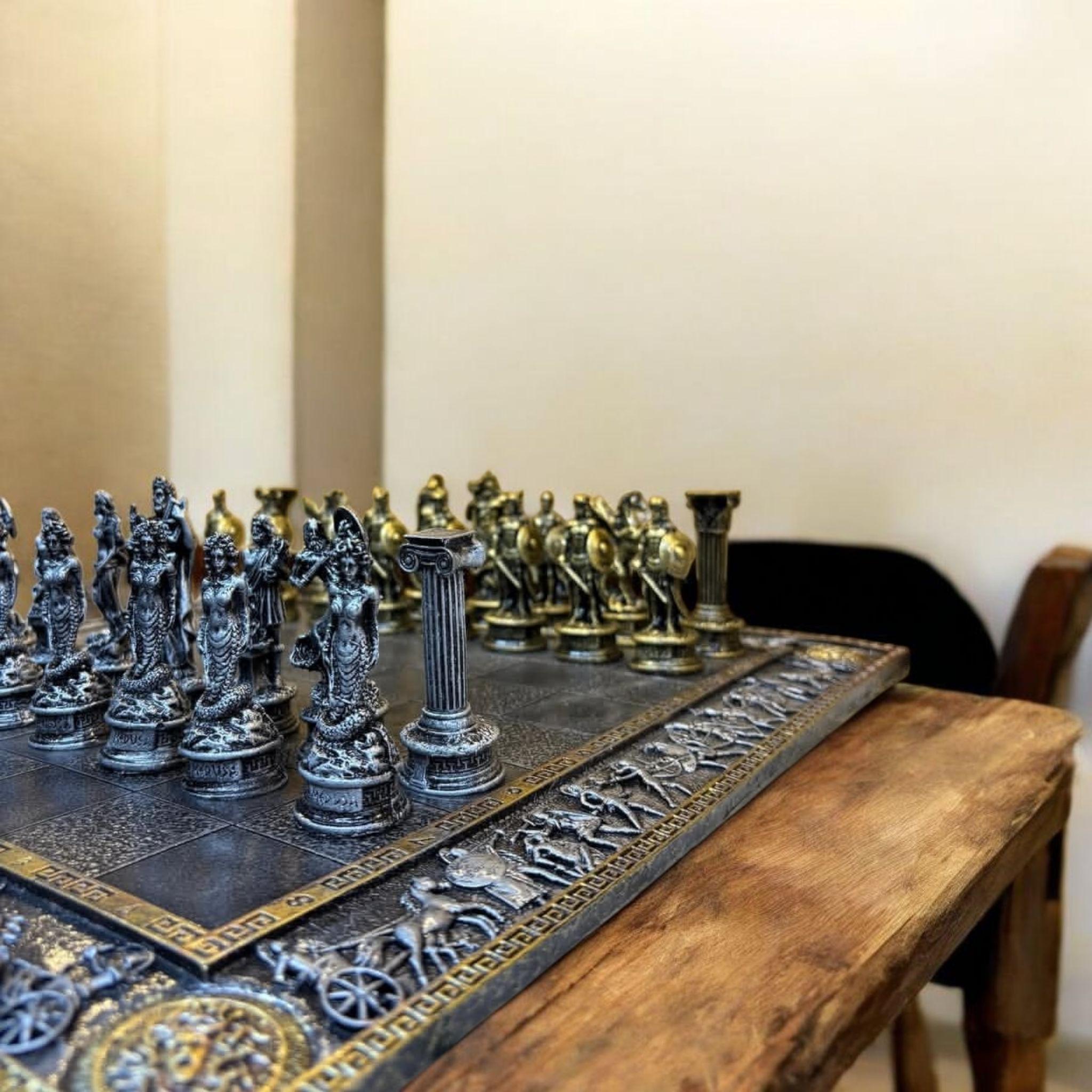 Collectible Mythological Art Olympian Battle Chess Set Mythic Pantheon ...