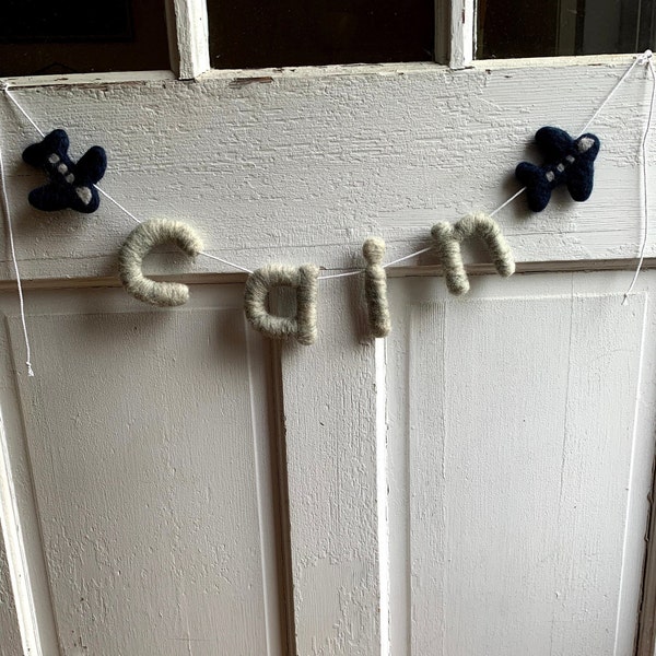 Needle Felted Airplane Banner - Etsy