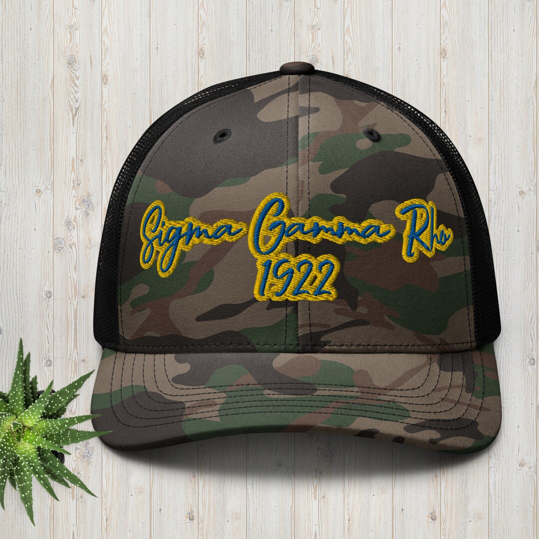 Sigma Gamma Rho Camouflage Trucker Hat, Sgrho Cap, Sigma Gamma Rho Hat ...