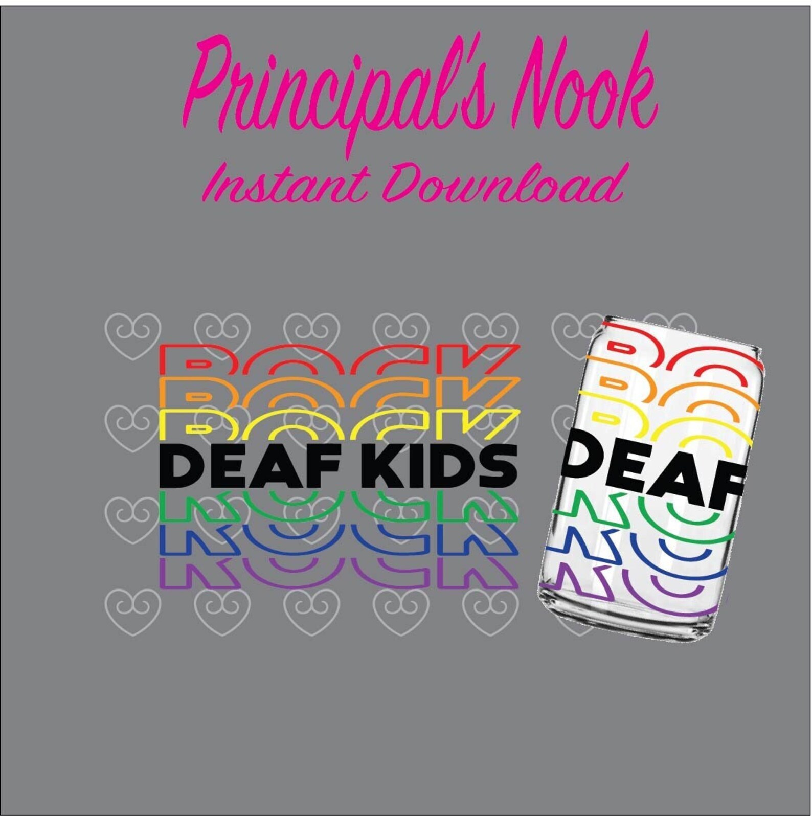 Deaf Kids Rock SVG ASL Svg Instant Download Sign Language Svg Libbey ...