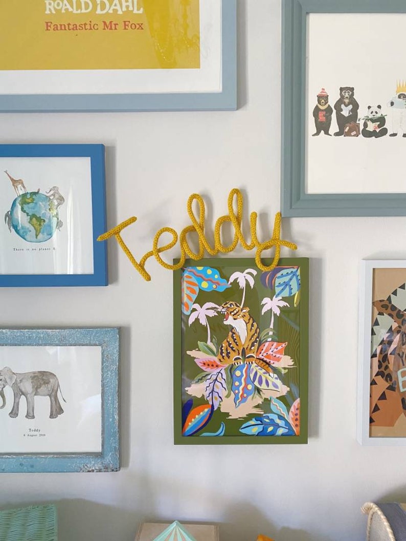 Knitted Names and Words Wool Wire Words Personalised Wall Decor Signs ...