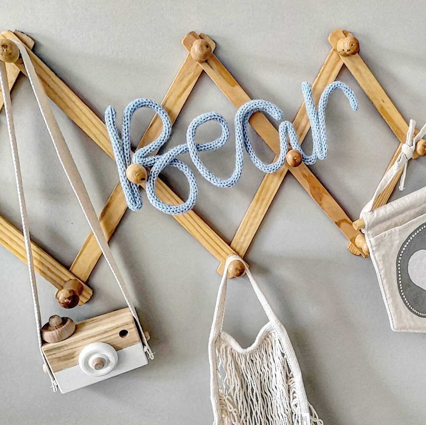 Knitted Names and Words Wool Wire Words Personalised Wall | Etsy UK