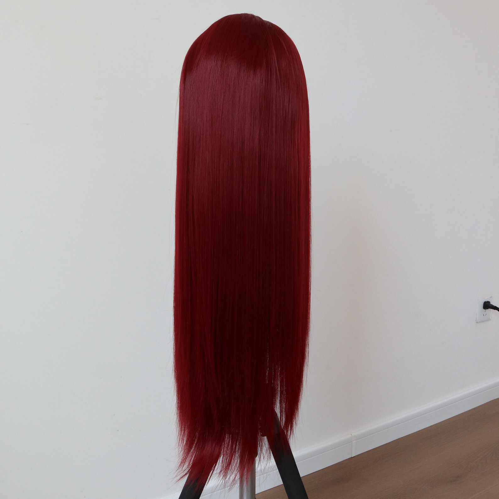 Wine Red Lace Front Wig, Long Auburn Synthetic Wig - Etsy