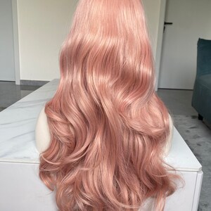 Pink HD Lace Front Wig,long Pink Wavy Synthetic Wigs Hair for Women ...