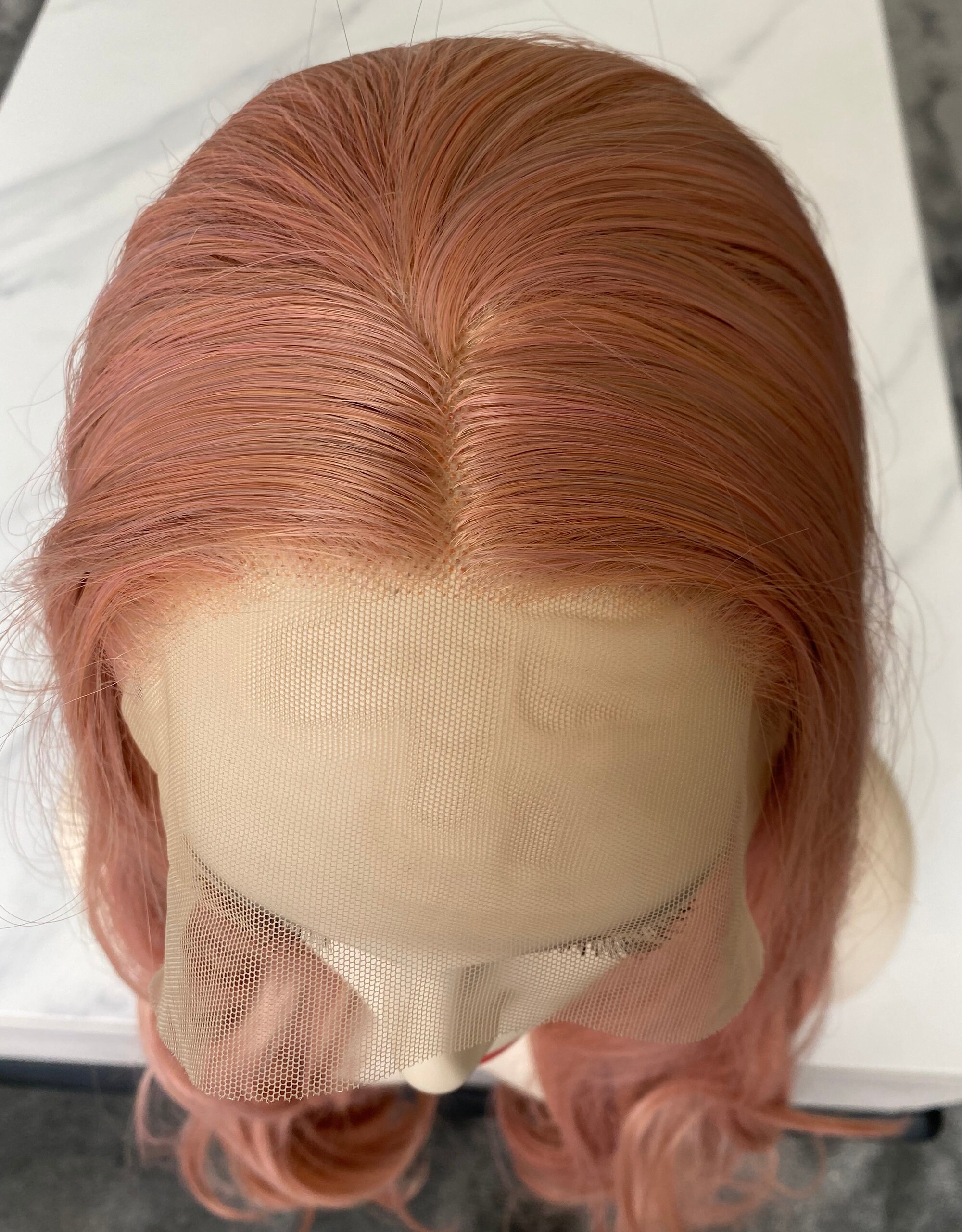 Pink HD Lace Front Wig,long Pink Wavy Synthetic Wigs Hair for Women ...