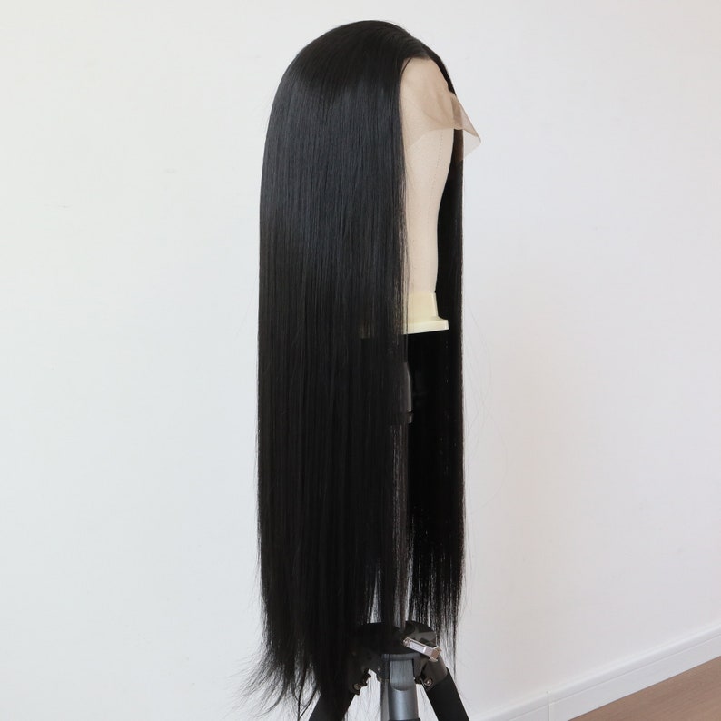 Black Long Straight Hair Wig Everyday Hd Lace Front Wig for - Etsy