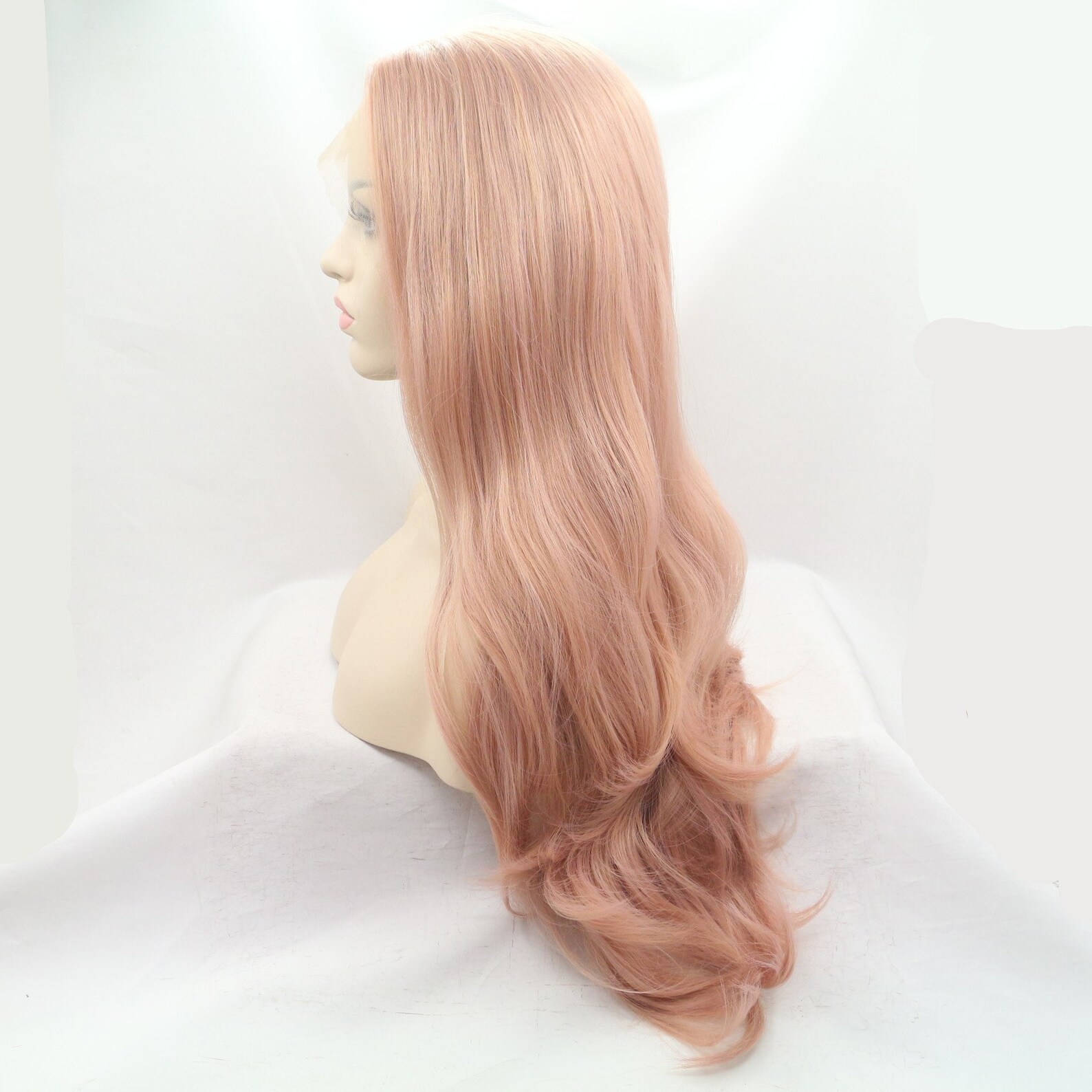 Pink Curly Lace Front Wig Middle Part - Etsy