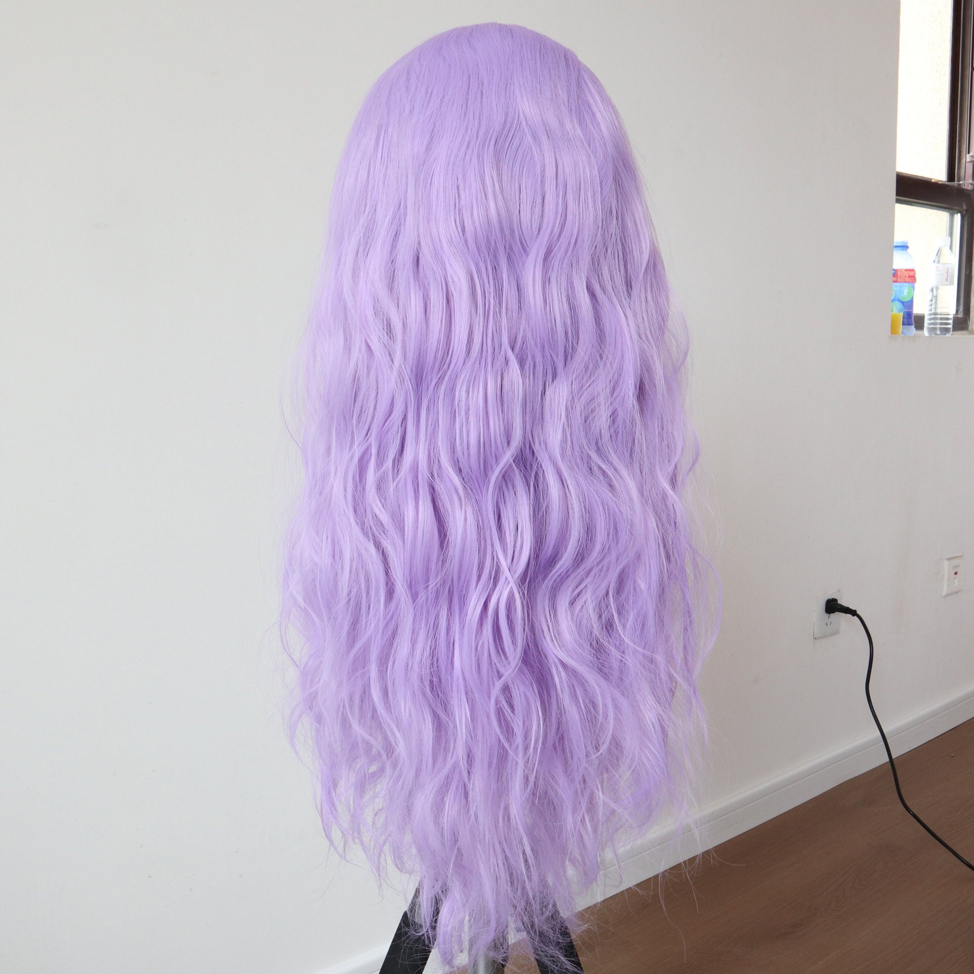 Violet Purple Lace Front Wig Lavender Loose Wavy Halloween - Etsy