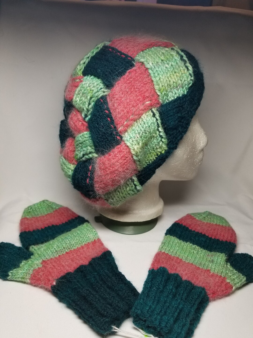 Wool Hat and Matching Mittens - Etsy Ireland