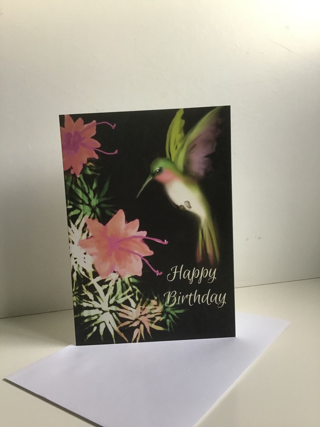 Birthday Card Hummingbird Design - Etsy
