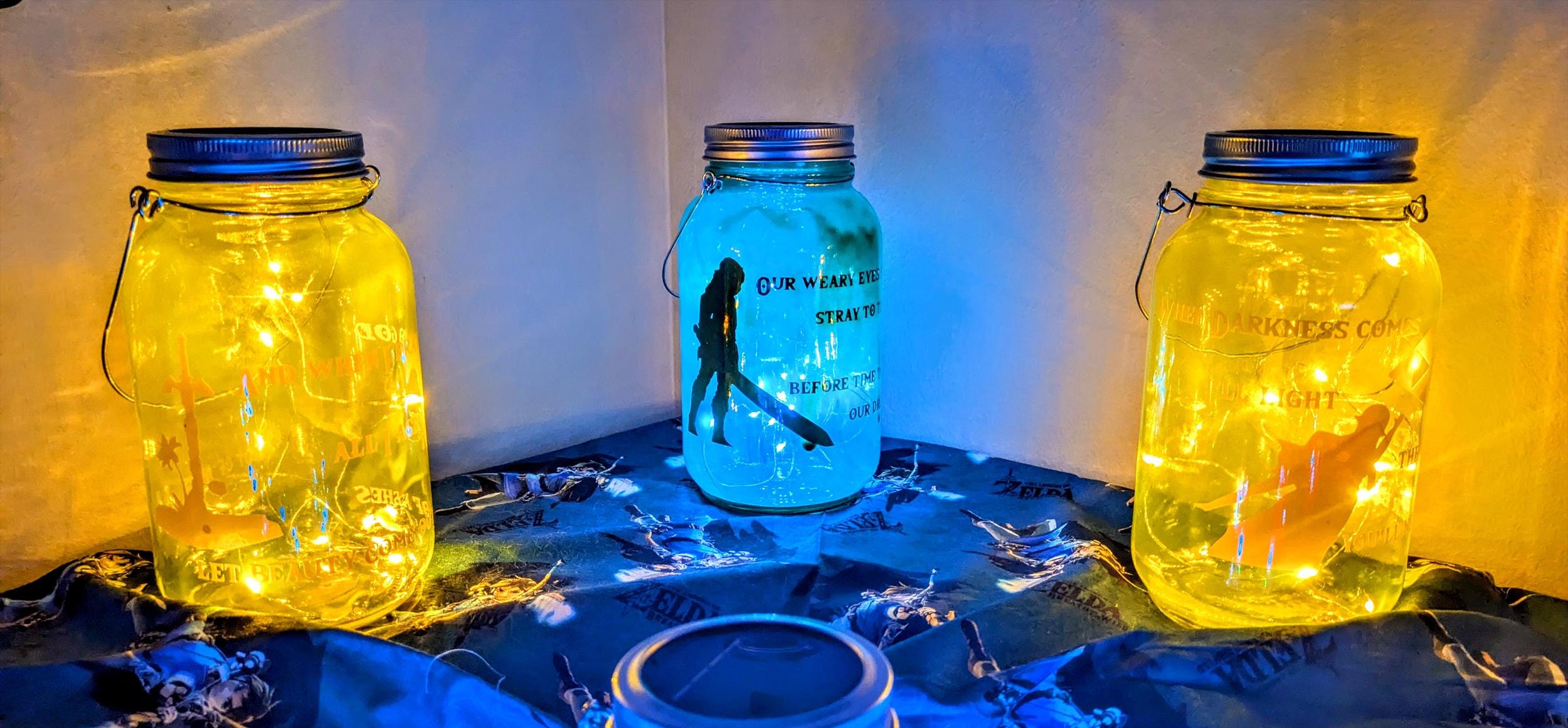 Legend of Zelda Breath of the Wild Lighted Fairy Jars Various Quotes ...