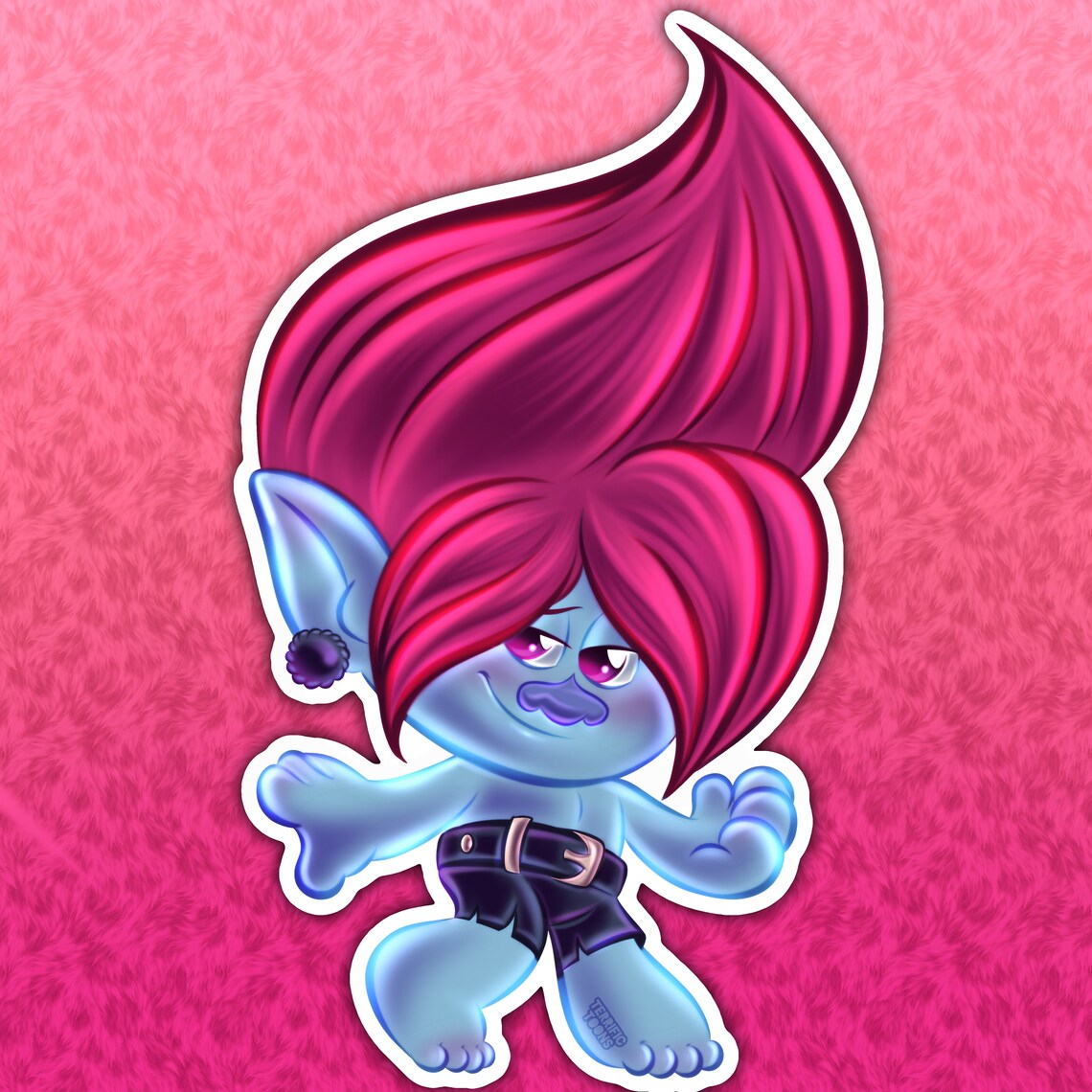 KEYCHAIN | Trolls Band Together | Brozone Floyd | 7cm, Clear Acrylic ...