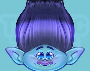 KEYCHAIN Trolls Band Together Baby Branch 7cm, Clear Acrylic Charm ...