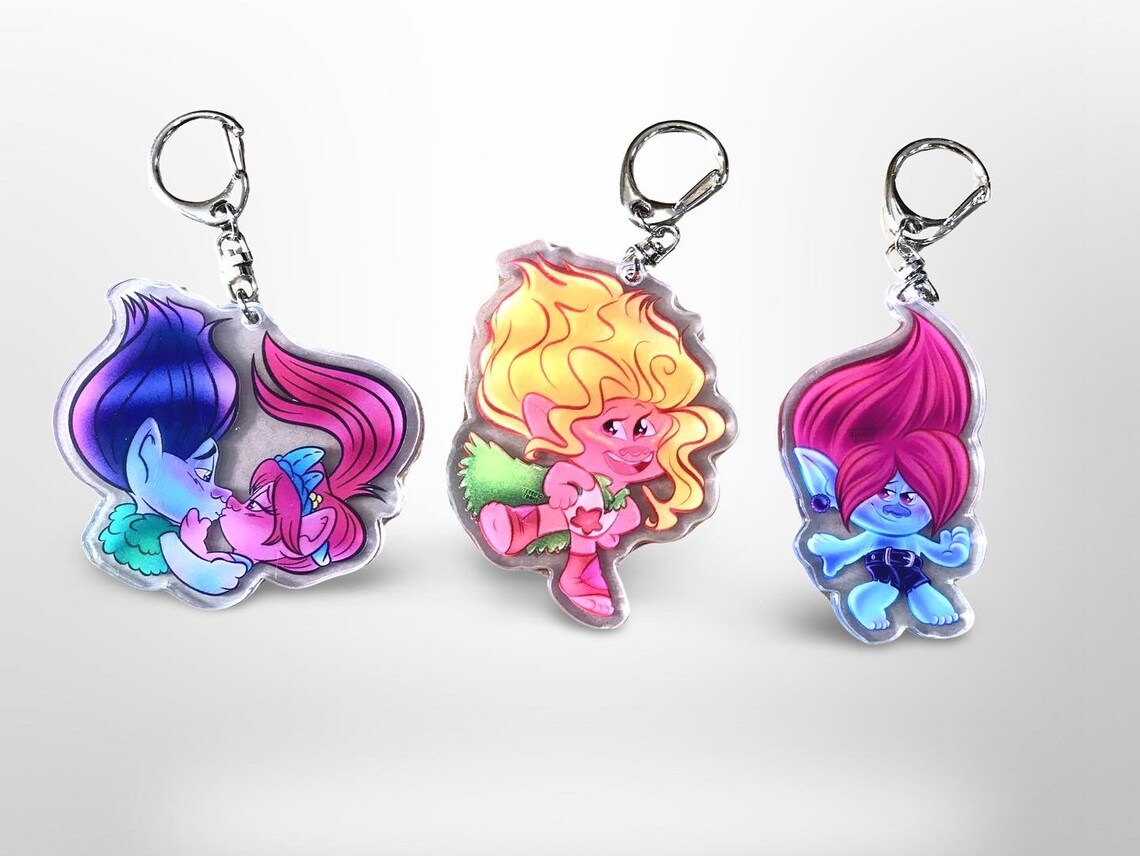 KEYCHAIN Trolls Band Together Baby Branch 7cm Clear - Etsy Canada