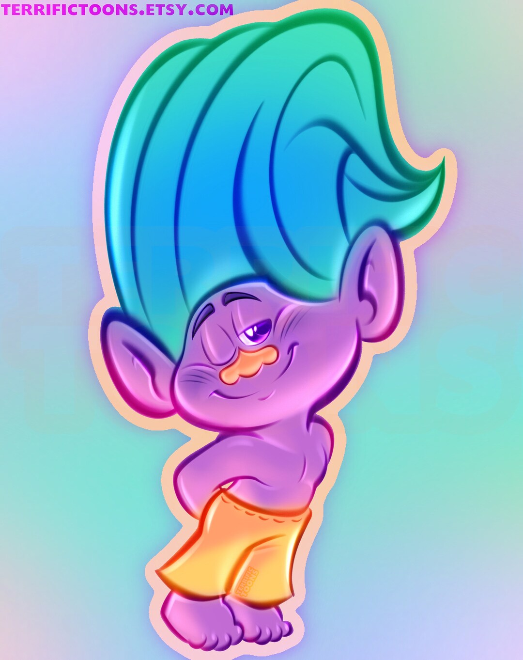 KEYCHAIN | Trolls | Creek | 6.5cm, Clear Acrylic Charm, Double-sided ...