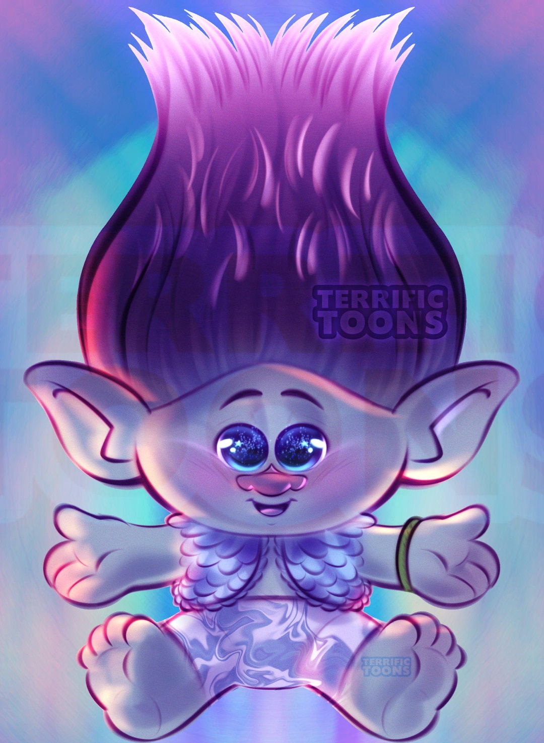 BLANKET | Trolls Band Together | Chibi Kismet Branch | Fuzzy Flannel ...