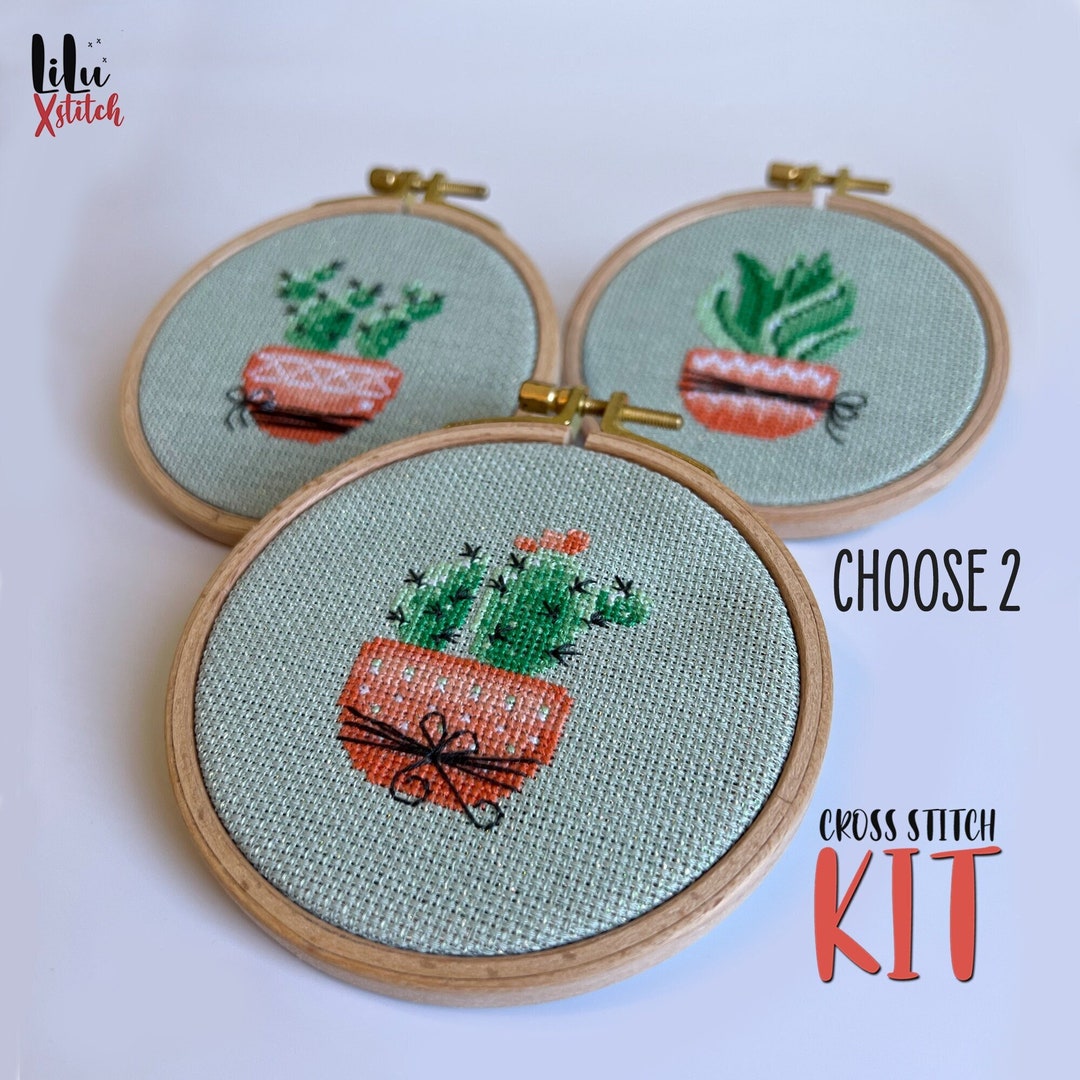 Cactus Cross Stitch Kit Set – Beginner DIY Embroidery, Home Decor - Etsy