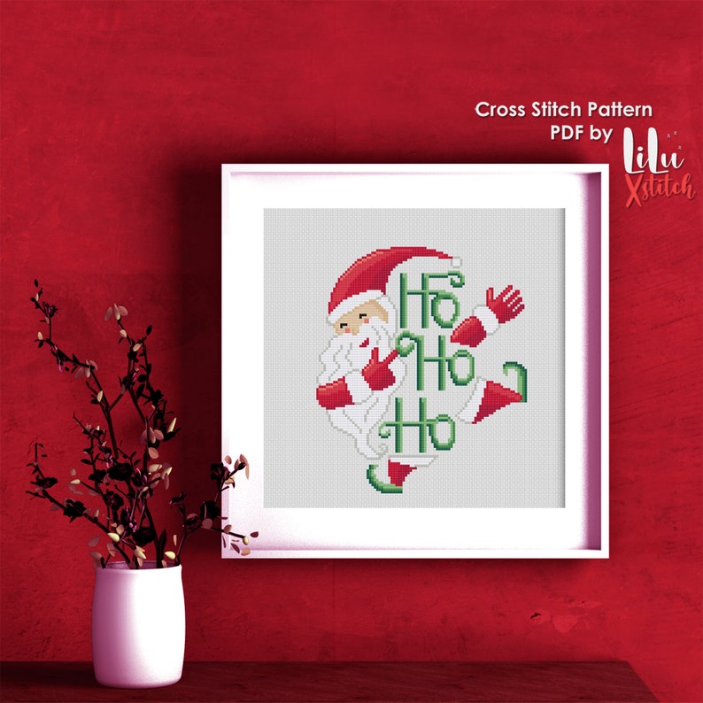 Cross Stitch Pattern Ho Ho Ho. Christmas Festive Pattern of - Etsy