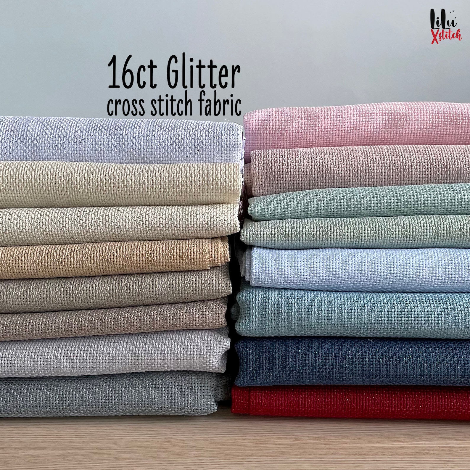 16ct Glitter Cross Stitch Fabric Sparkle Aida 16 Count - Etsy
