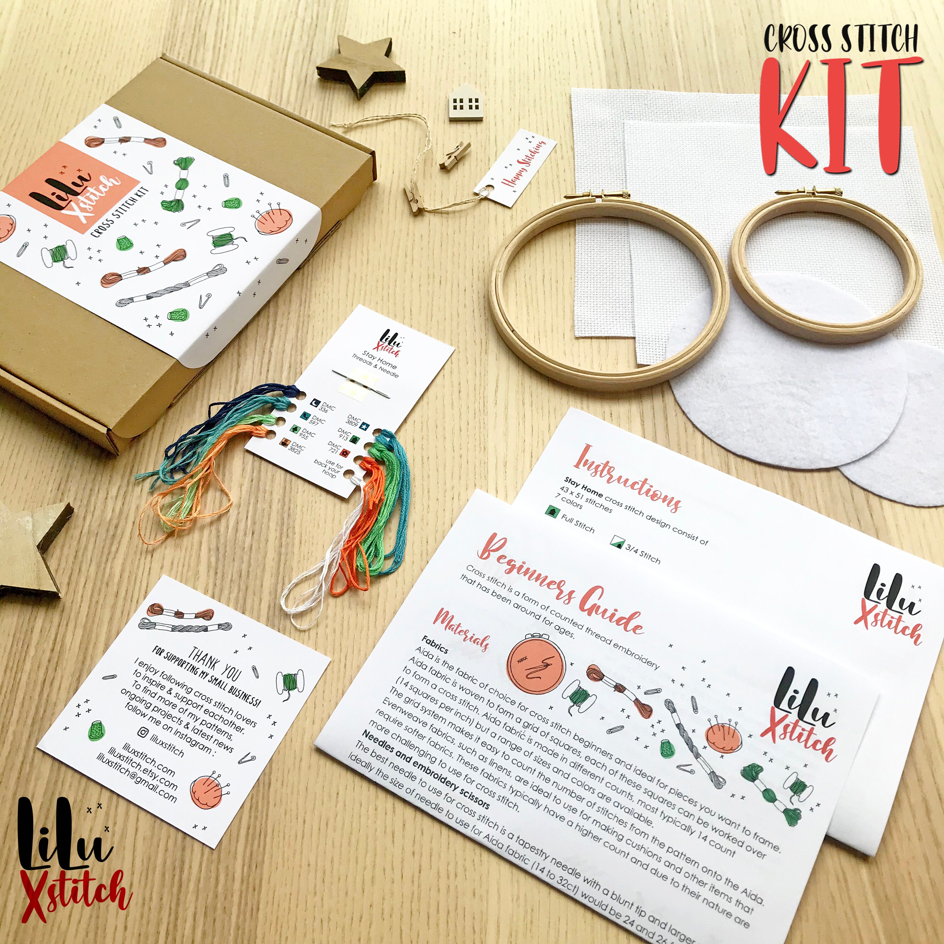 Cross Stitch KIT SET, Boho Zebra and Custom Initial Letter. Bohemian ...