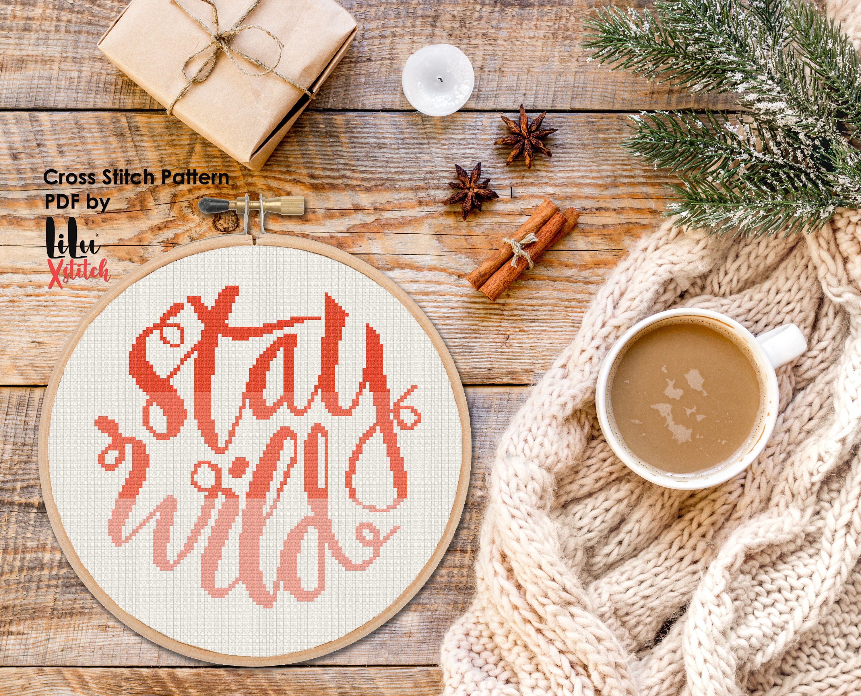 Stay Wild Ombre Cross Stitch Pattern, Easy Embroidery (instant Download ...