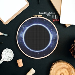 Lunar Eclipse Cross Stitch Pattern, Moon and Sun Geek Counted Cross ...