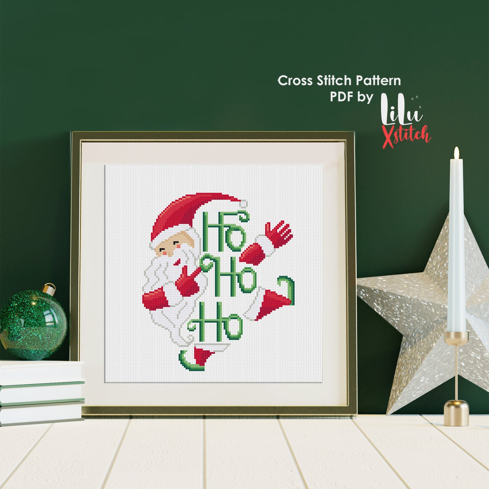 Cross Stitch Pattern Ho Ho Ho. Christmas Festive Pattern of - Etsy