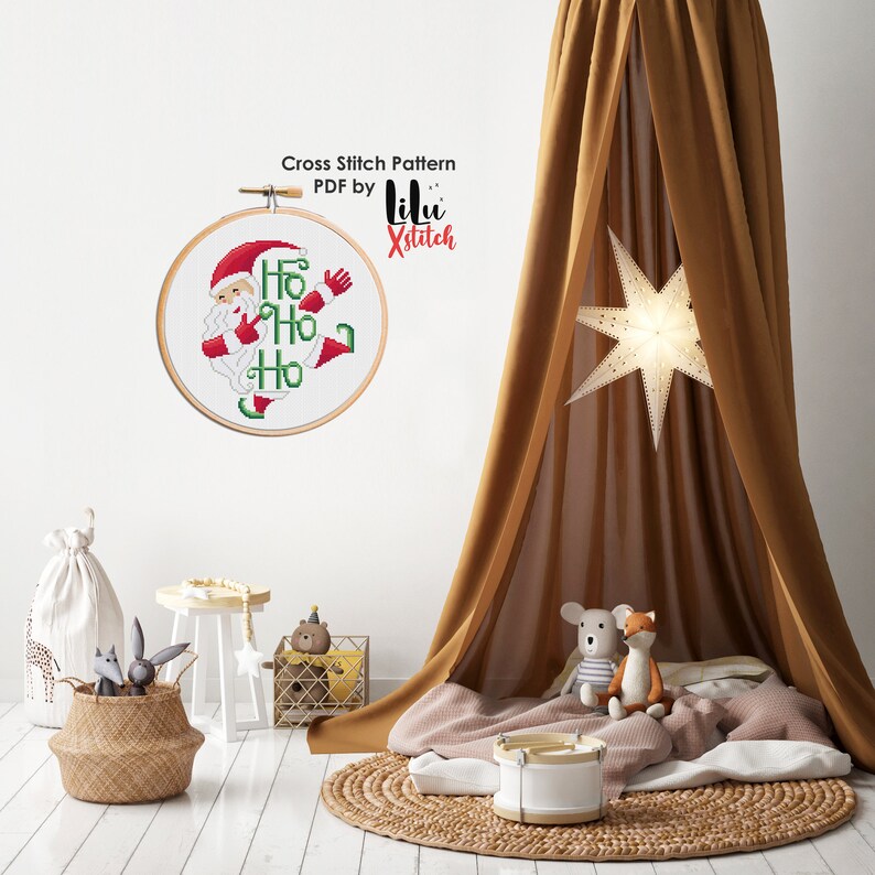 Cross Stitch Pattern Ho Ho Ho. Christmas Festive Pattern of - Etsy