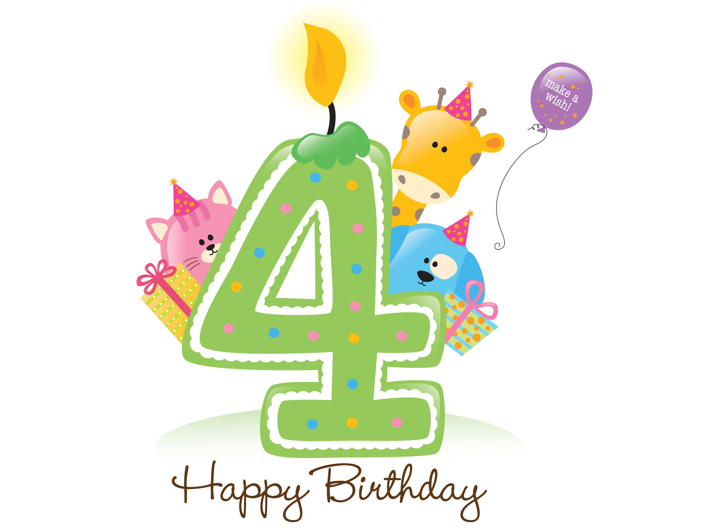 Happy 4th Birthday 24x18 DOUBLE SIDED Yard Sign birthday - Etsy