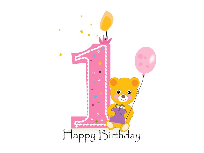Happy 1st Birthday 24x18 DOUBLE SIDED Yard Sign birthday 214 - Etsy