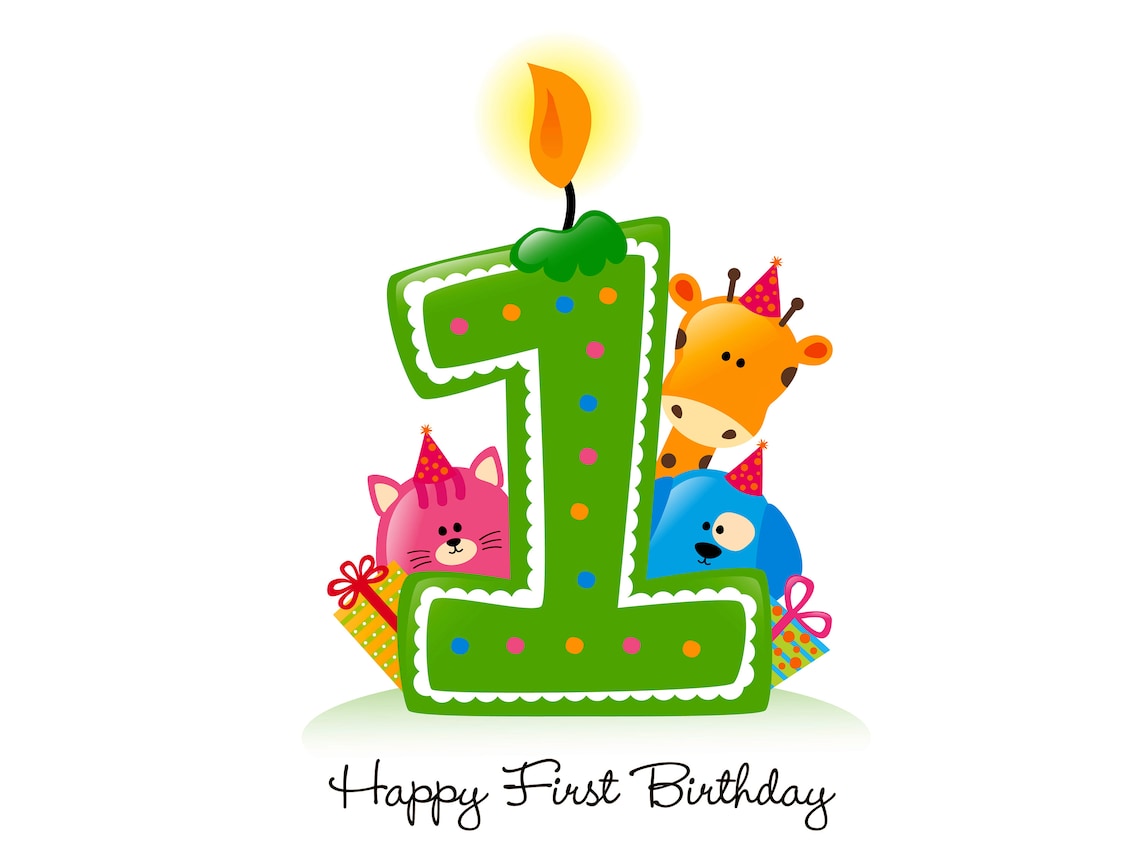 Happy 1st Birthday / Celebration 24x18 DOUBLE SIDED Yard Sign "birthday ...