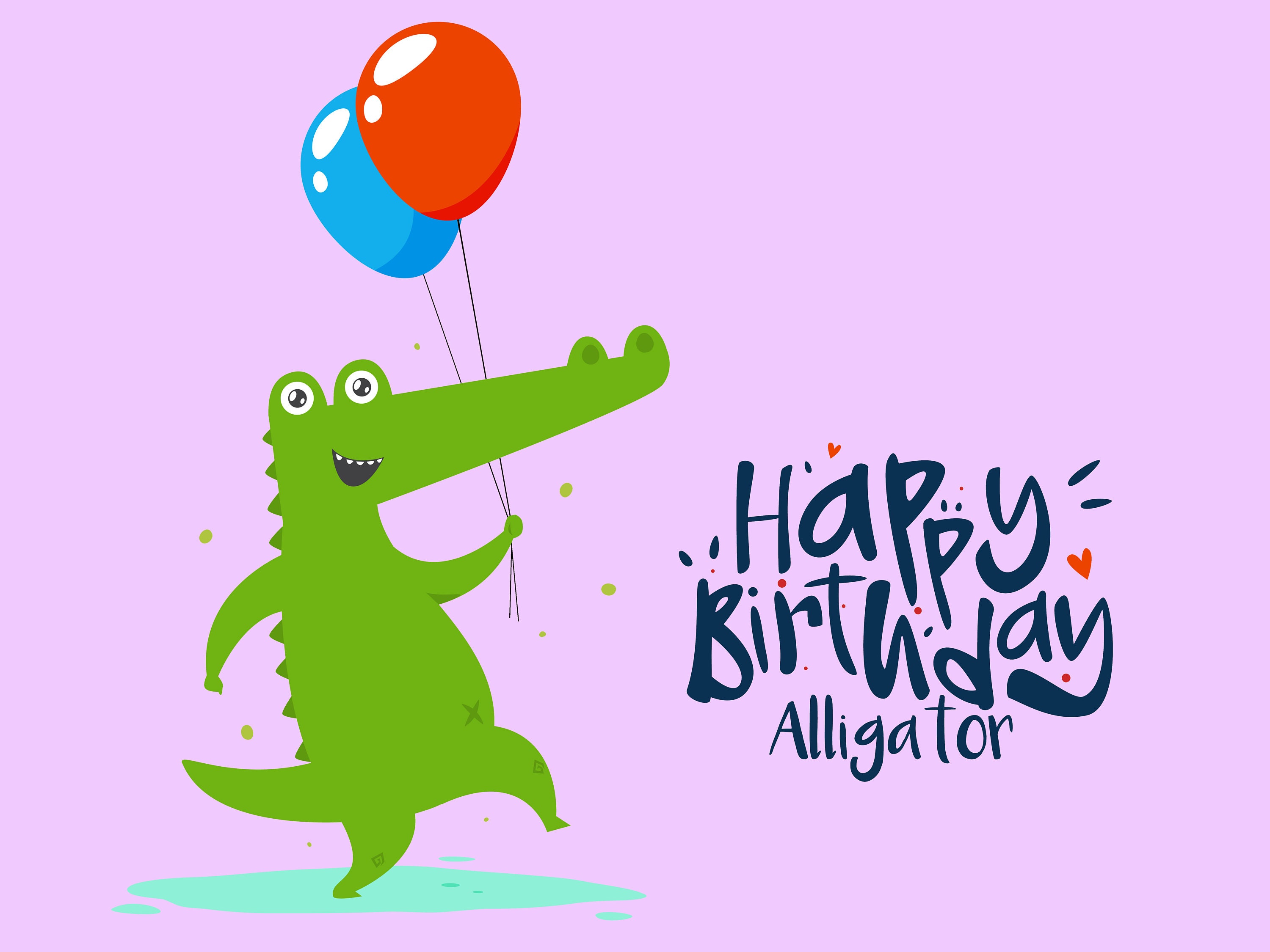 Happy Birthday Aligator / Celebration 24x18 DOUBLE SIDED Yard - Etsy