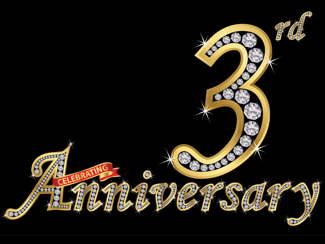 3rd Year Anniversary Custom 24x18 DOUBLE SIDED Yard Sign "anniversary 3 ...