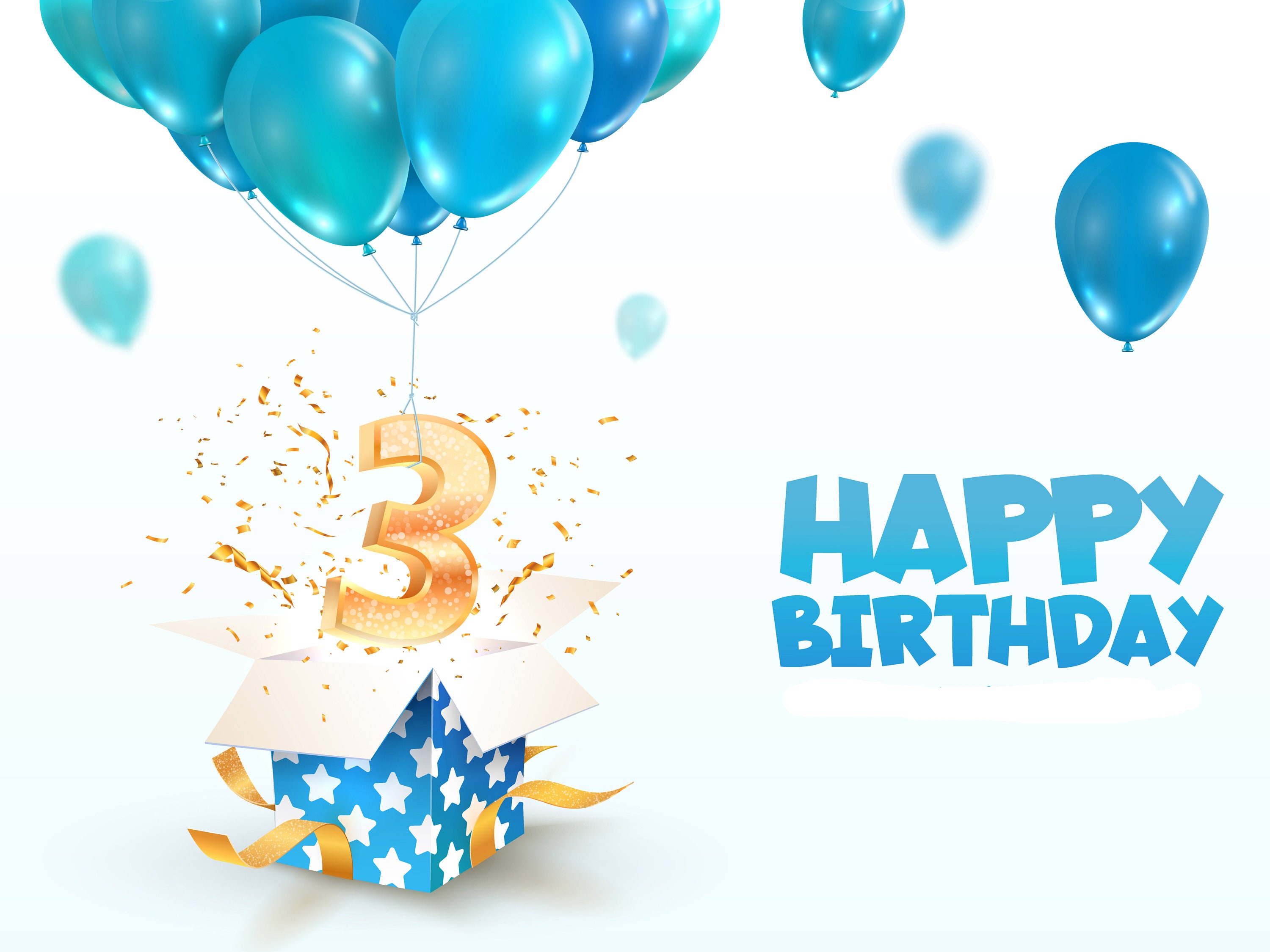 Happy 3rd Birthday / Celebration 24x18 DOUBLE SIDED Yard Sign - Etsy UK