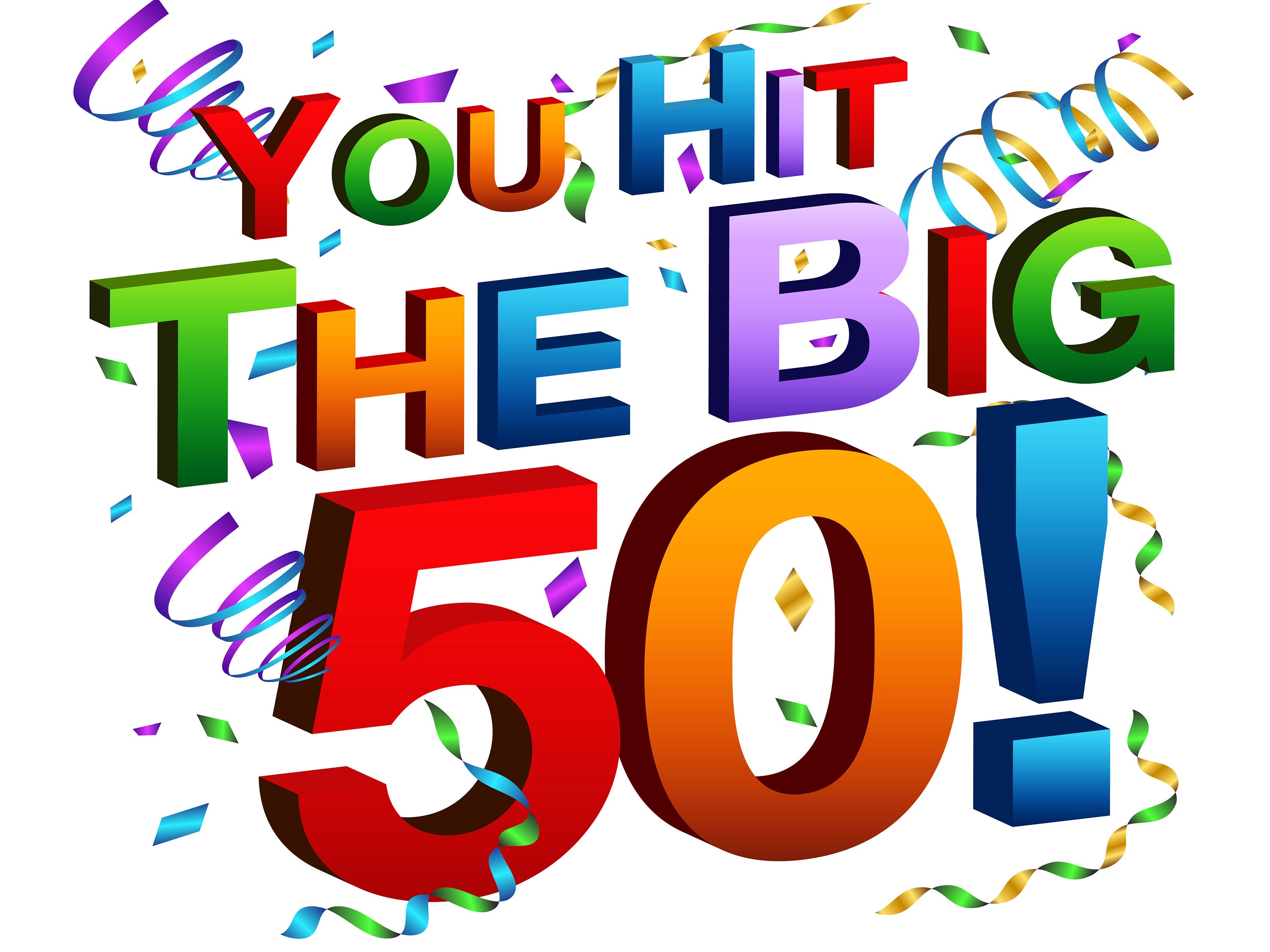 The Big 50th Happy Birthday / Celebration 24x18 DOUBLE SIDED Yard Sign ...
