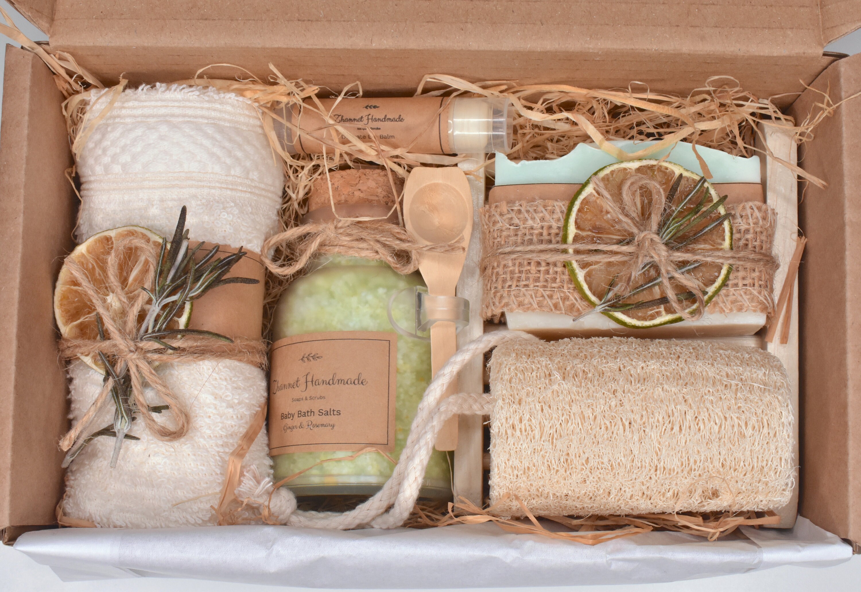 Handmade Soap Bar, Bath Salts, Peppermint Lip Balm & More - 6 Piece ...