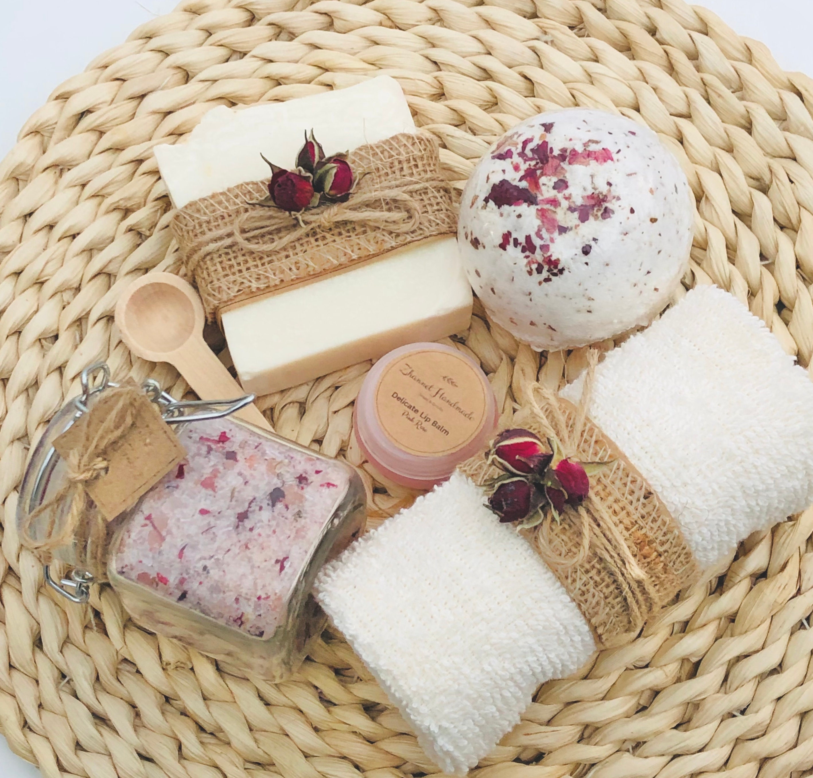 Luxurious Handmade Tea Rose Spa Pamper Set Soap Bar, Bath Salt,bath ...