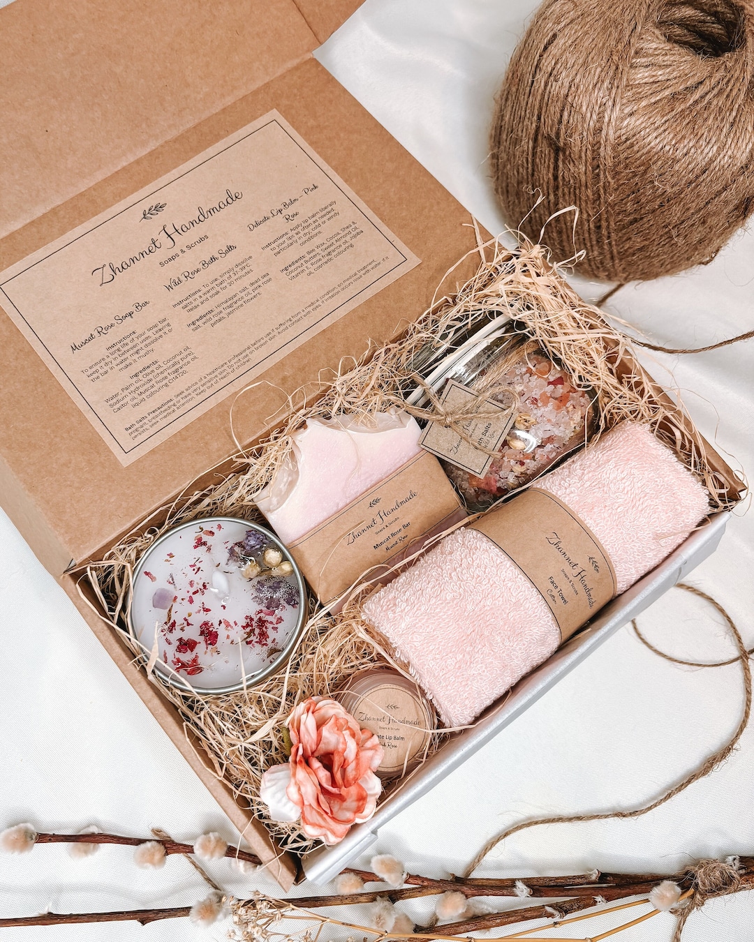 Luxurious 5-piece Pamper Gift Set: Handmade Soap Bar, Bath Salts ...