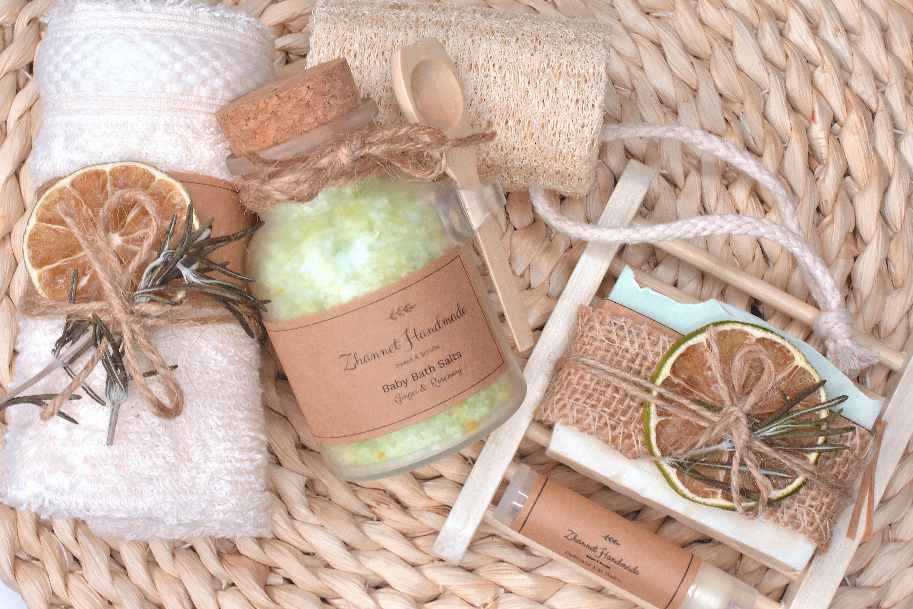 Handmade Soap Bar, Bath Salts, Peppermint Lip Balm & More - 6 Piece ...