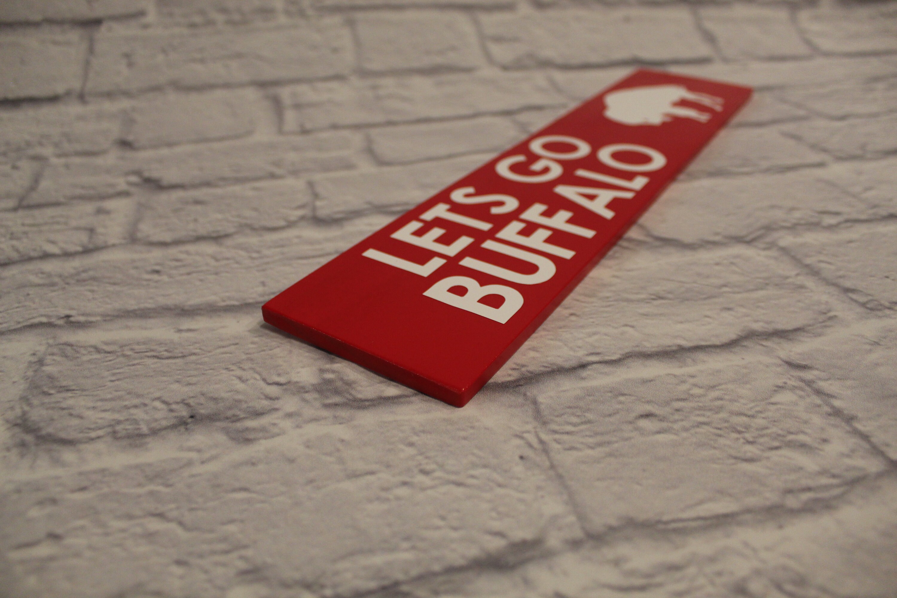 Lets Go Buffalo Wooden Sign Red With White Writing Color - Etsy