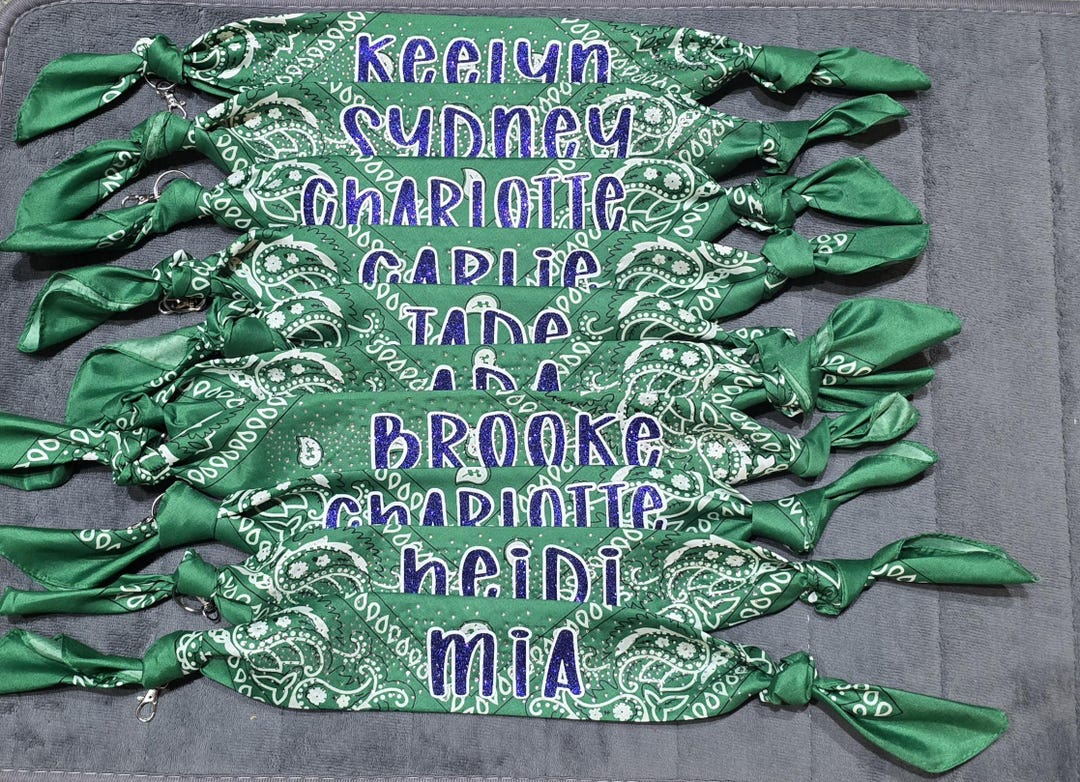 Glitter Rhinestone Cheer Backpack Bandana Keychain | Personalized Bling ...