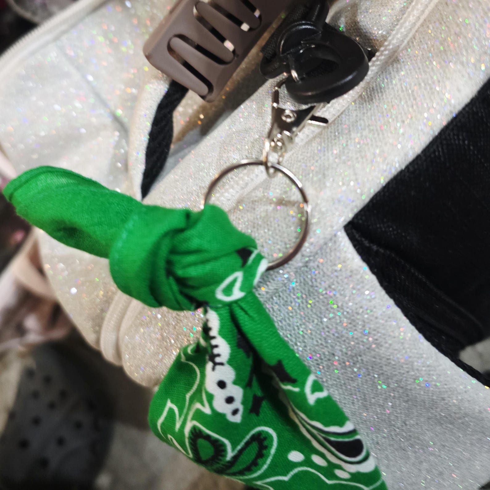 Glitter Rhinestone Cheer Backpack Bandana Keychain | Personalized Bling ...