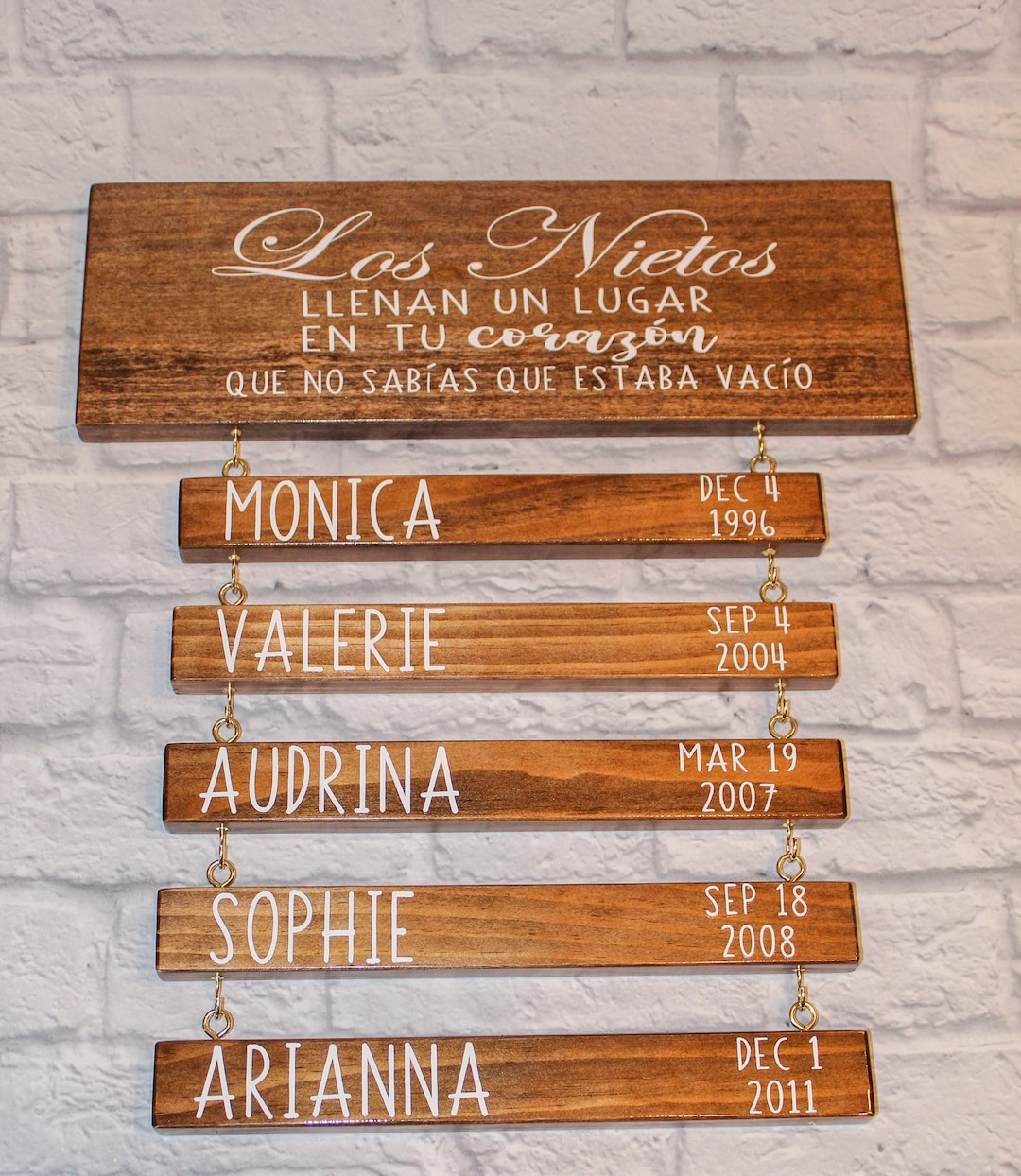 Personalized Spanish Grandkids Wood Sign: Custom Name and Birthday ...