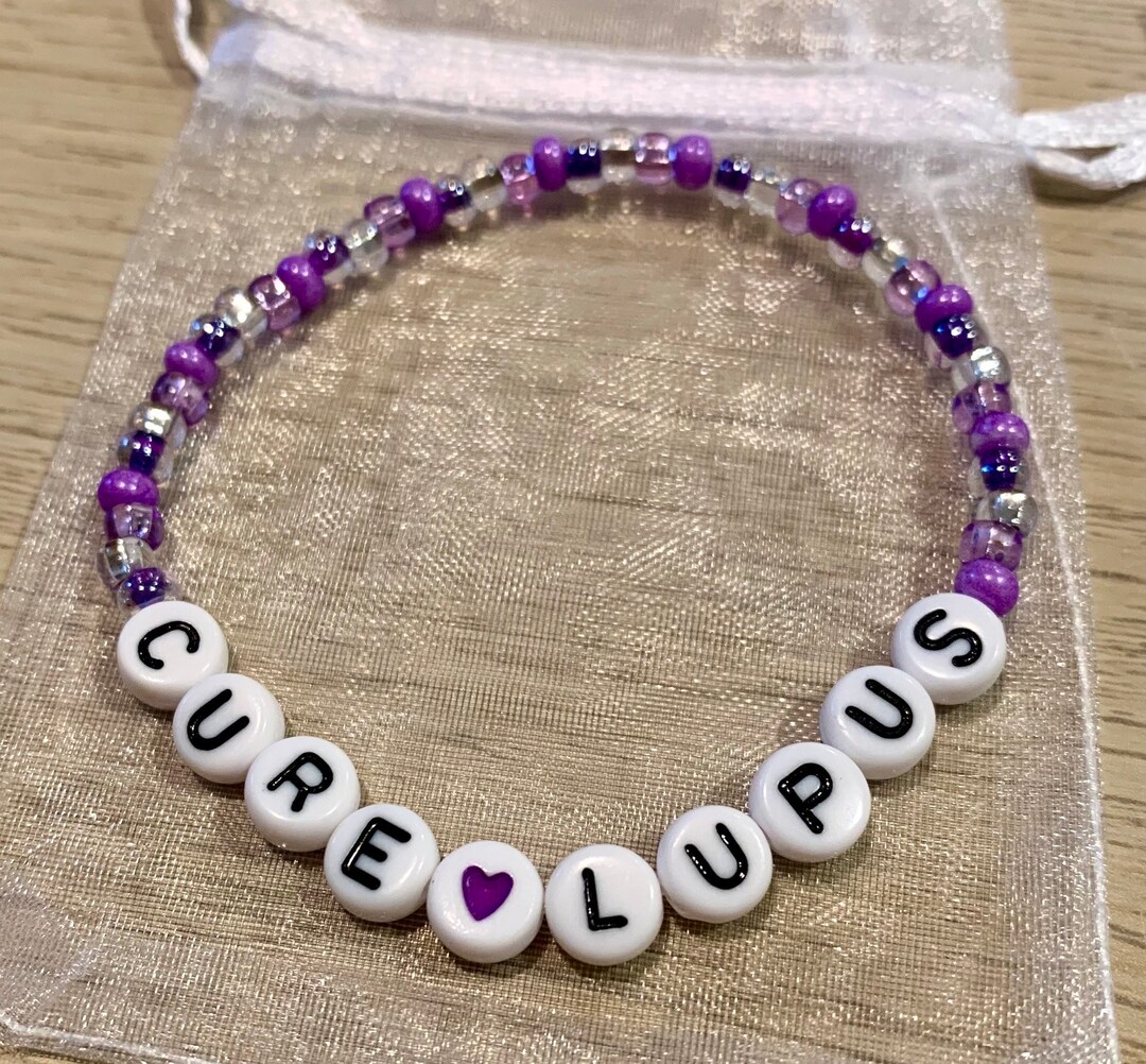 Cure Lupus Purple Awareness Beaded Bracelet - Etsy