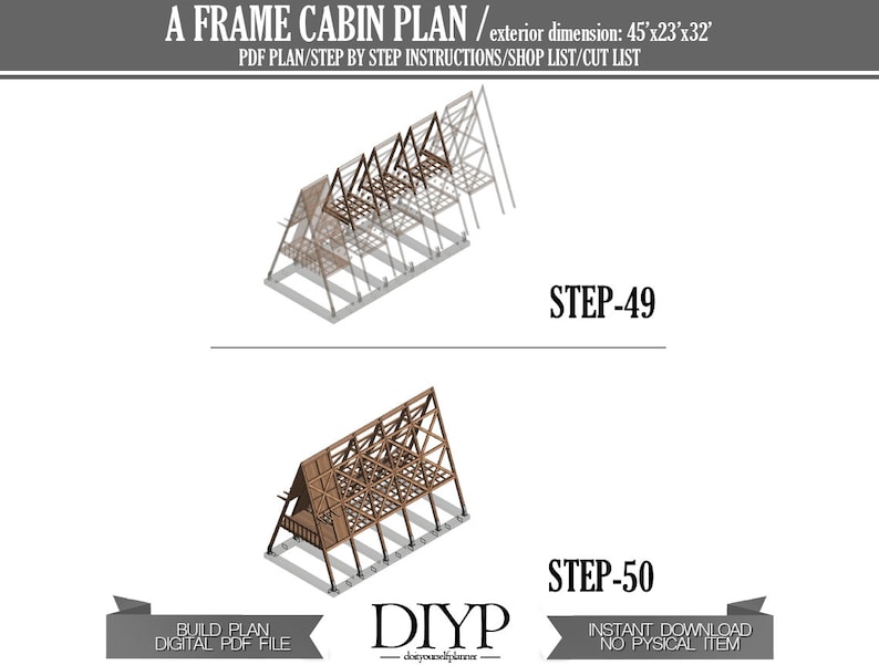 Triangle Cabin Plan: DIY A-frame House Blueprint (digital Download ...