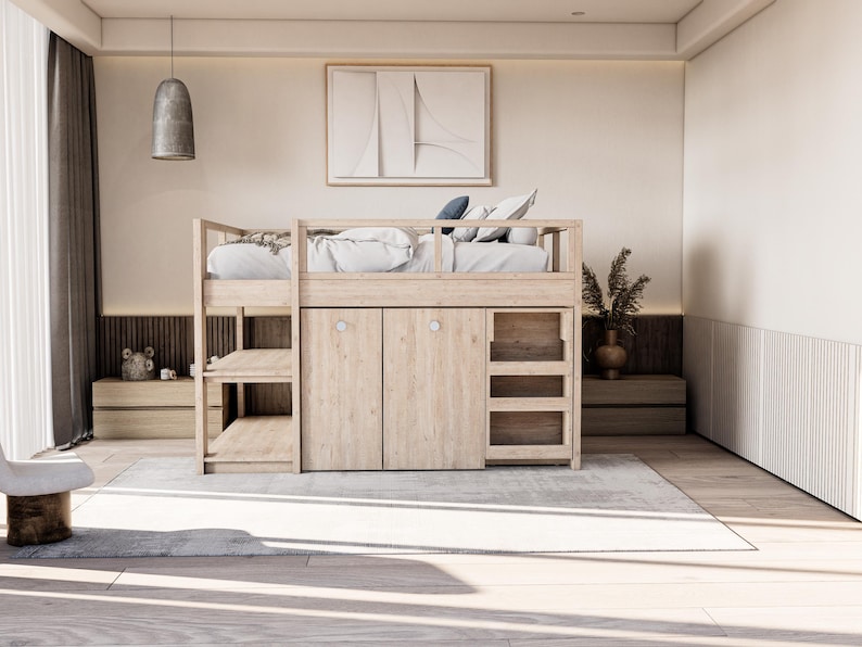 Full Size Bunk Bed With Storage Plan, Desk & Drawers (woodworking Plan ...