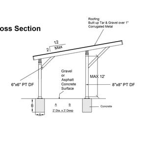 DIY Wood Carport Plans - 20x22 Single Slope Roof - Instant Download ...