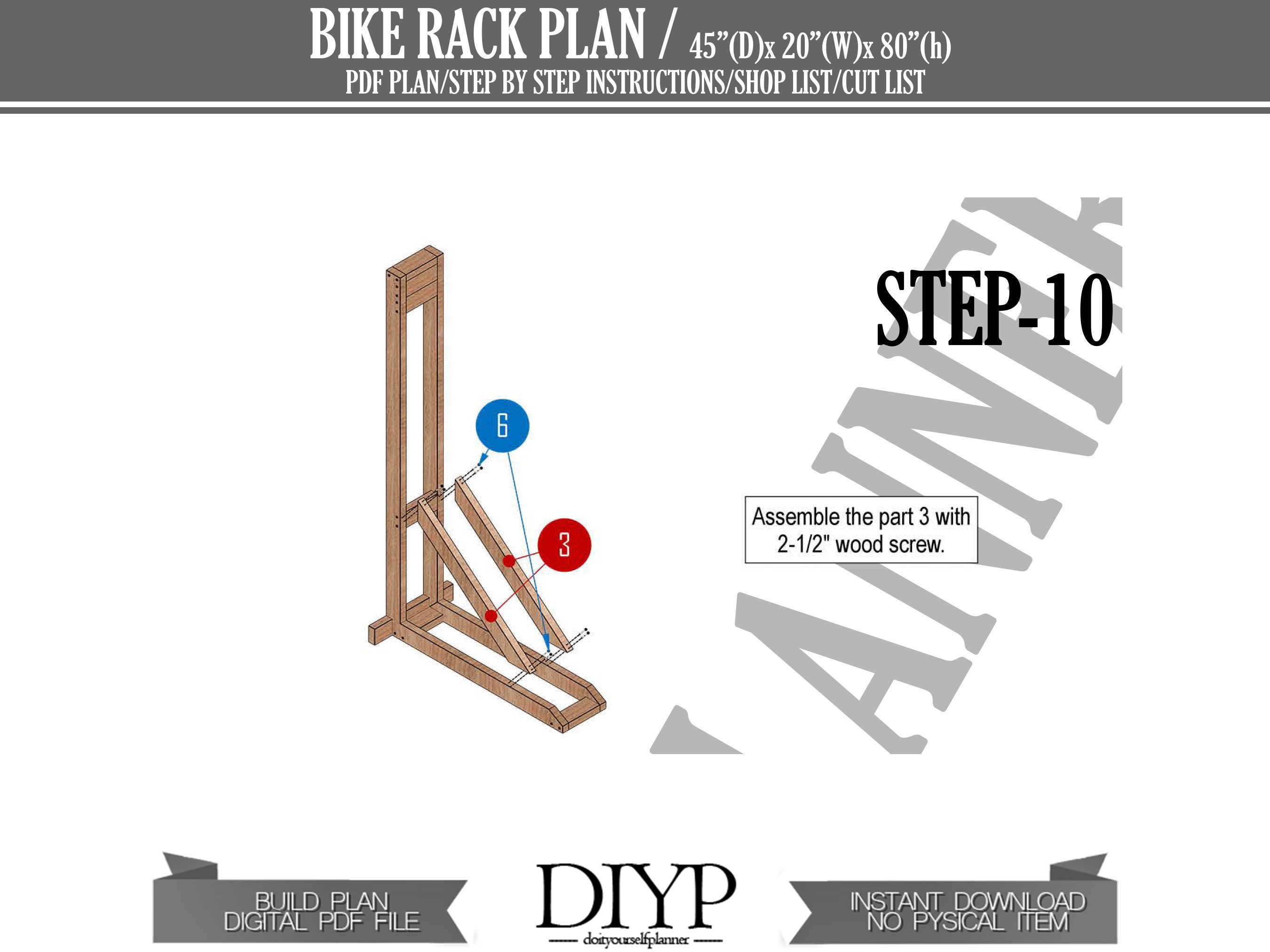 Wooden Bike Rack Woodworking Plans, Bicycle Rack Plan - Etsy UK