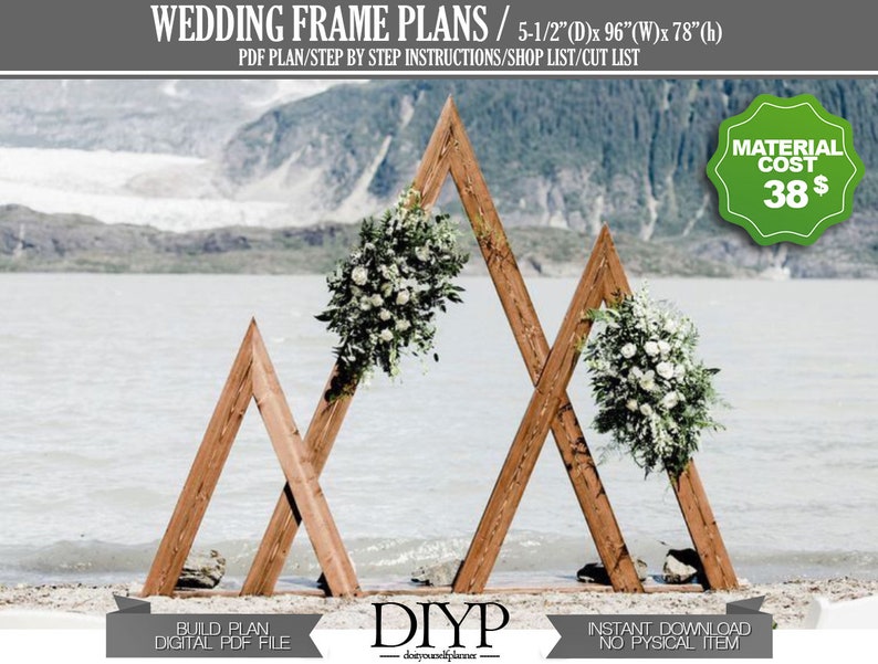 Triangle Wedding Arbor Diy Plans Pdf Backyard Trellis and | Etsy