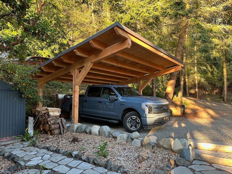 DIY Two Car Carport Plans: Wooden Canopy (PDF Download) - Etsy